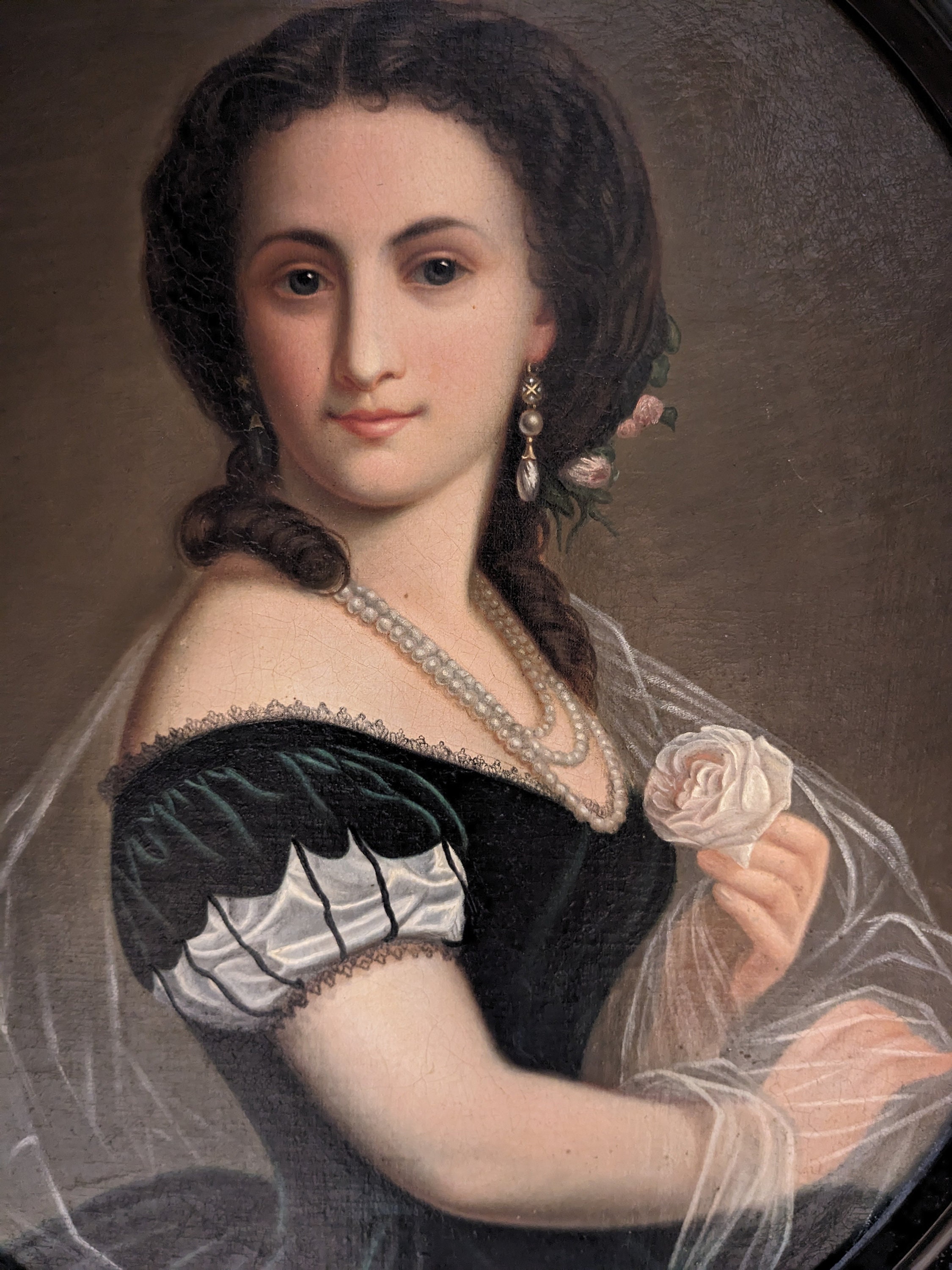 Beautiful 1800's Antique Oil on Canvas Portrait of Confident Young ...