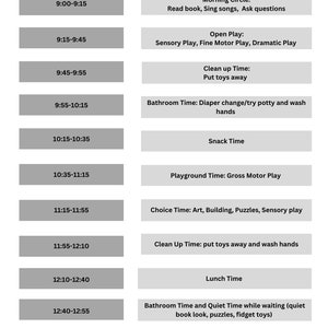 Daily Preschool/daycare Schedule Template EDITABLE - Etsy