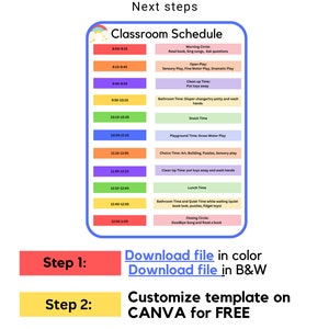 Daily Preschool/daycare Schedule Template EDITABLE - Etsy