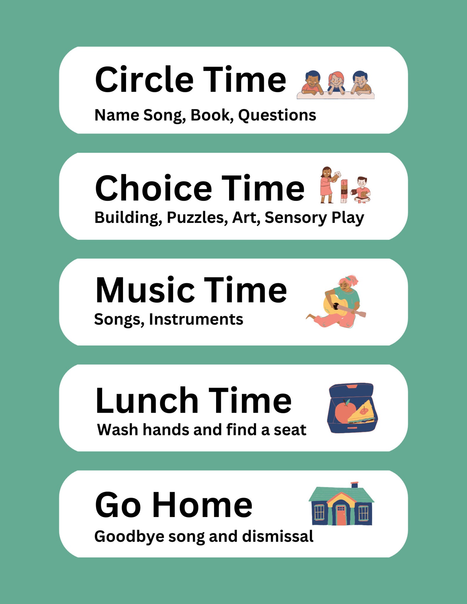Daily Preschool/daycare Schedule Template EDITABLE - Etsy