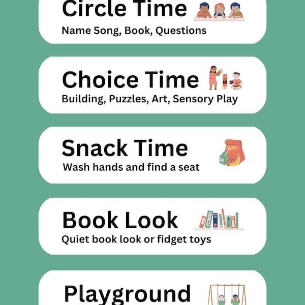 Preschool Schedule Template - Etsy