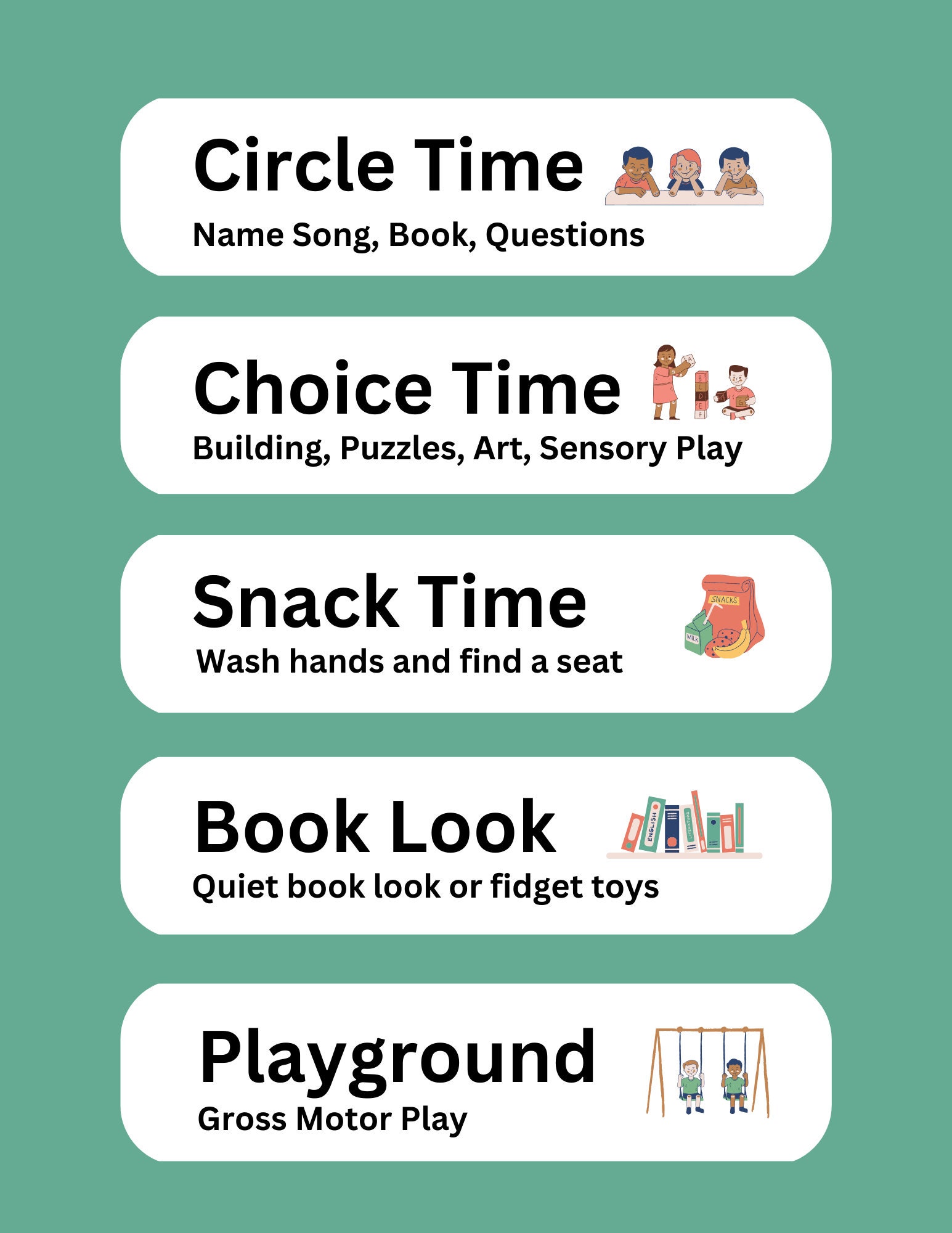 Daily Preschool/daycare Schedule Template EDITABLE - Etsy