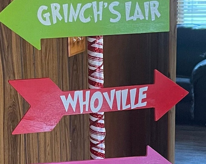 Grinch Sign, Grinch Lair, Cindy Lou Who, Whoville, Sign, Decoration ...