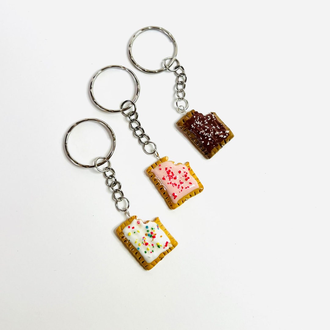 Handcrafted Pop-tart Keychain: Nostalgic Polymer Clay Treat - Etsy