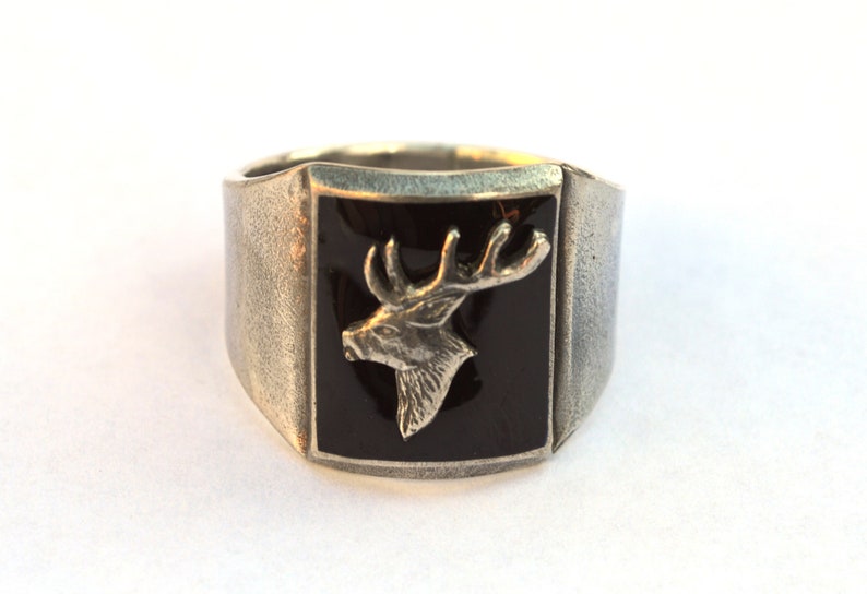 Deer Ring, Silver, Enamel - Etsy