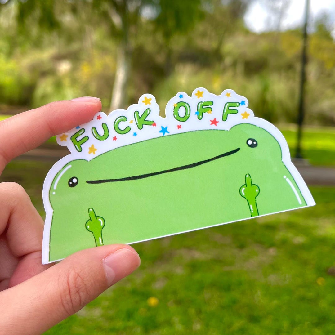 Green Mean Frog Sticker | Laptop Decal | Water Bottle Sticker - Etsy