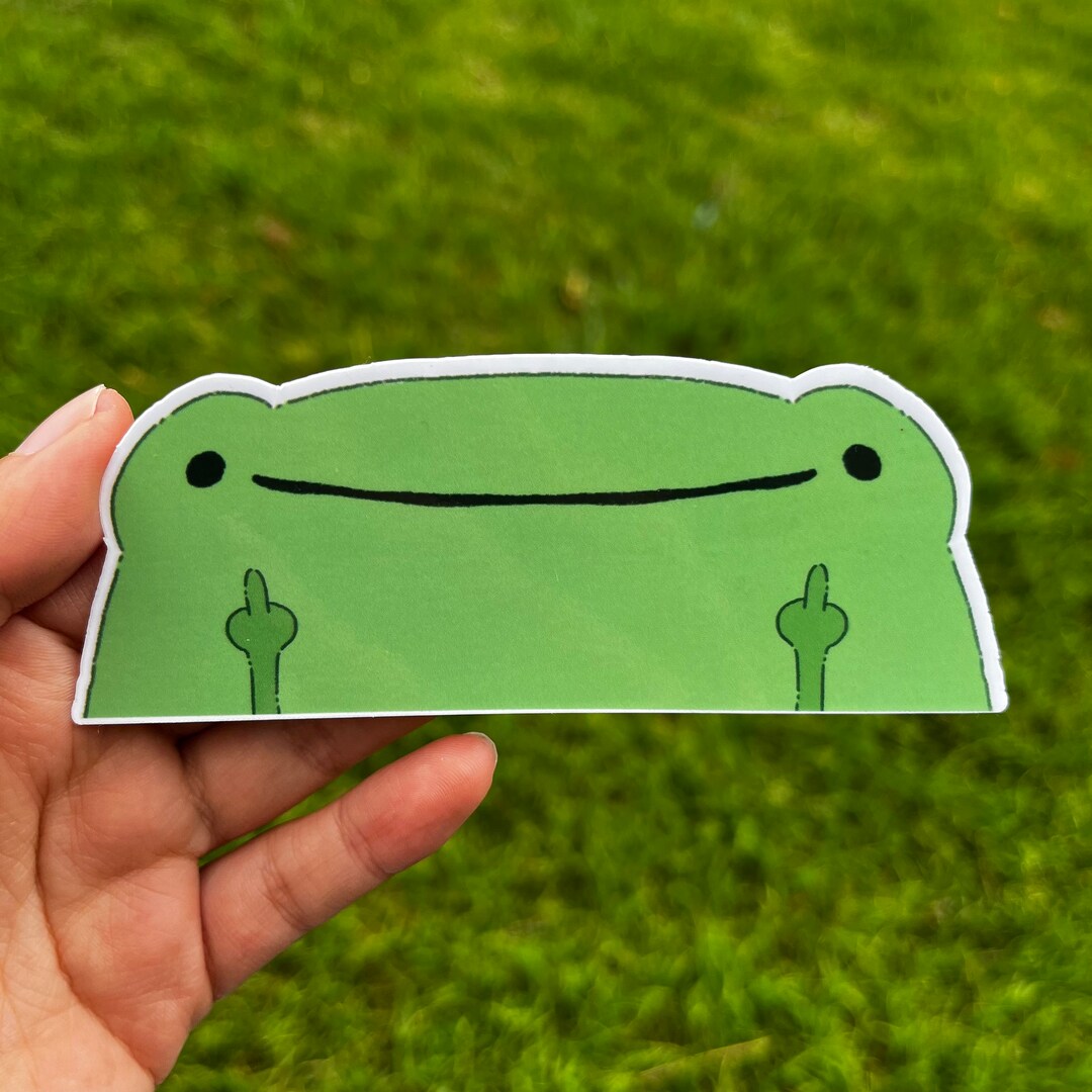 Frog Flipping off Sticker - Etsy
