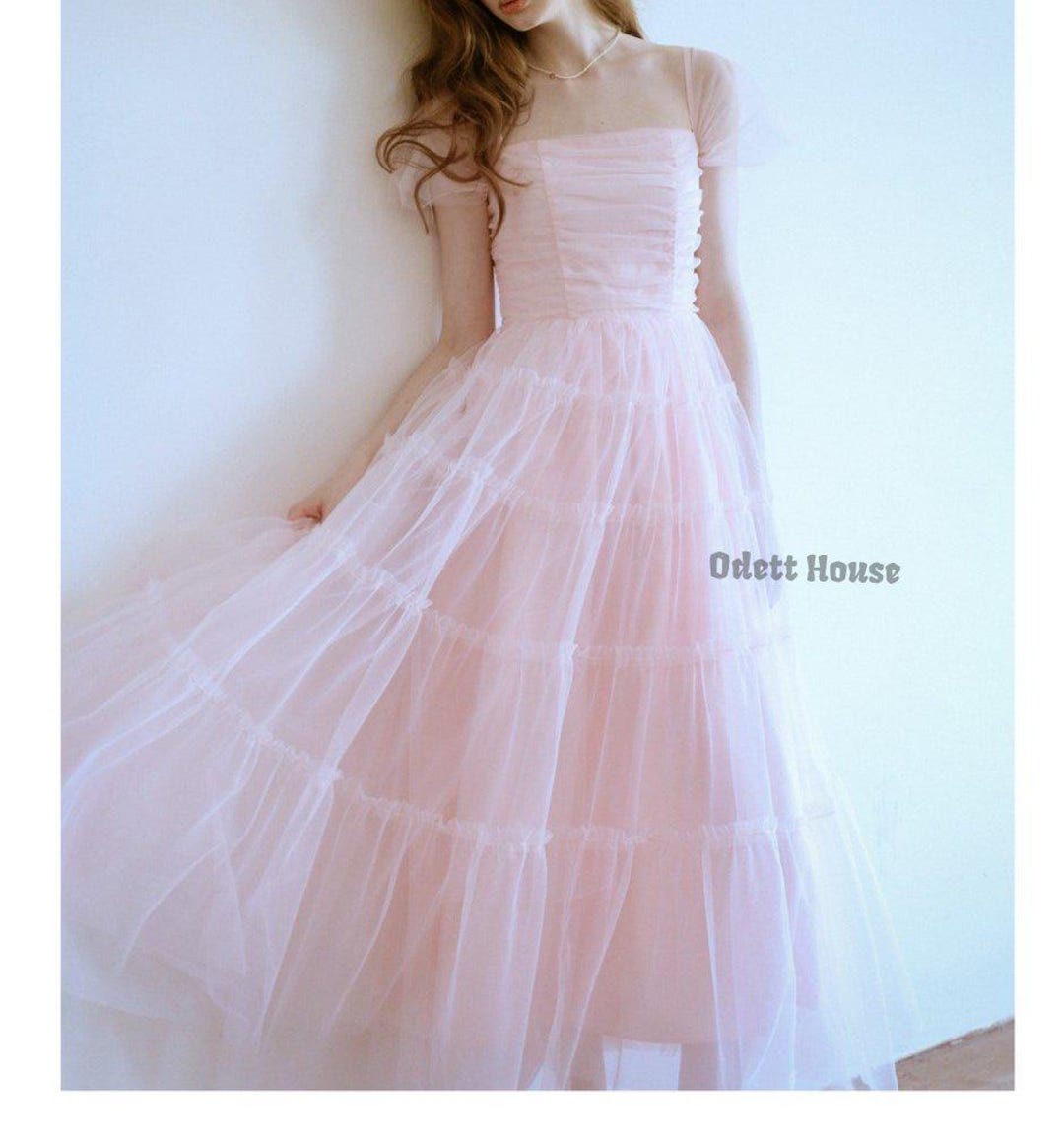 Pink Fairy Layered Mesh Dress/tulle Princess Dress/sheer Dress/beach ...