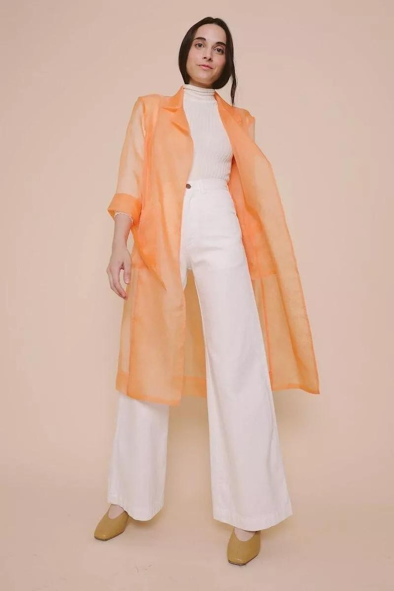 Sheer Classic Organza Jacket Overlay. Transparent Jacket. Organza ...
