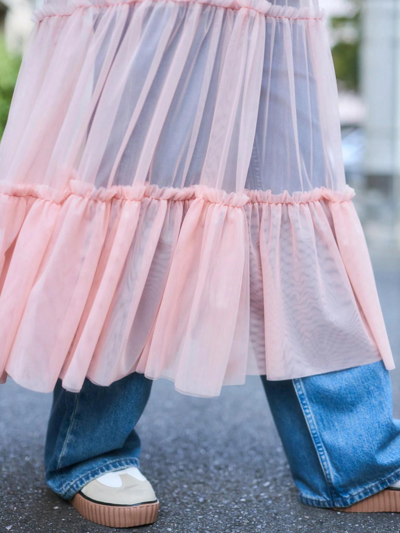 Fluffy Tulle Layer Midi Dress,see Through Dress,sheer Dress,beach Dress ...