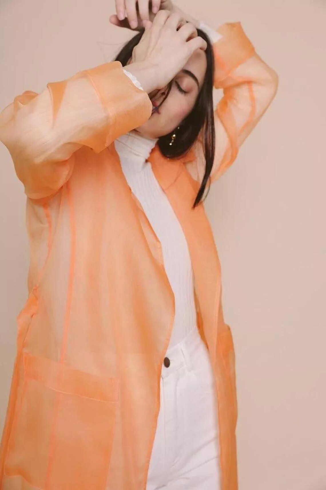 Sheer Classic Organza Jacket Overlay. Transparent Jacket. Organza ...