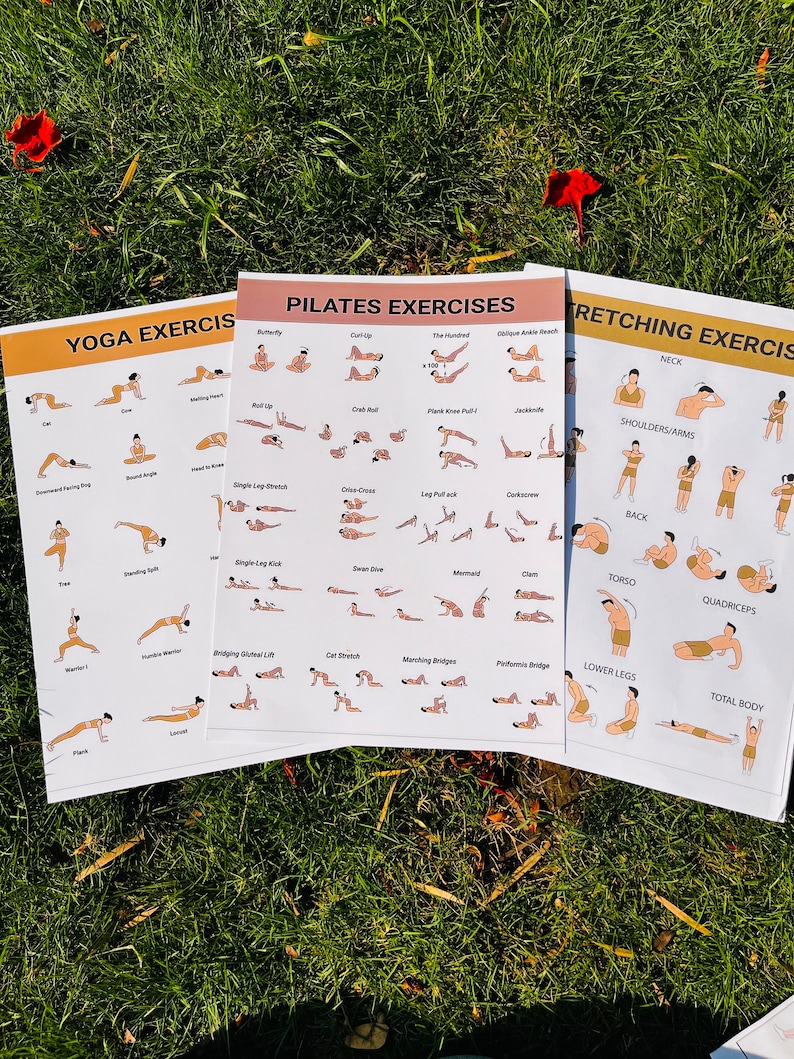 Workout Exercise Chart Home Gym Poster Fitness Tracker Printable ...