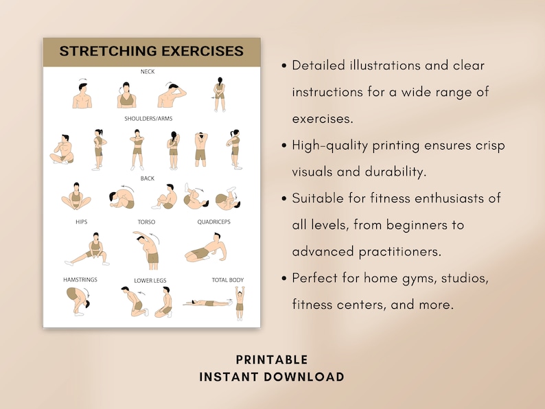Stretching Exercises, Stretching Exercises Chart, Stretching Workout ...
