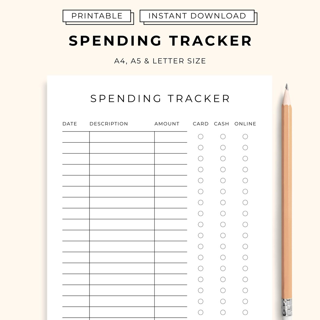 Spending Tracker Printable | Expense Log PDF | Budget Planner Sheet ...