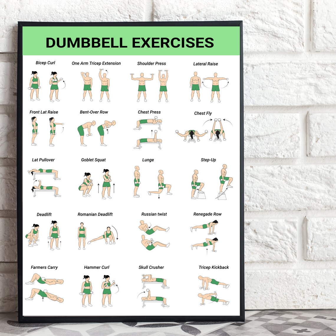 Dumbbell Workout, Dumbbell Workout Chart, Dumbbell Exercises, Dumbbell Exercise Chart, Dumbbell ...