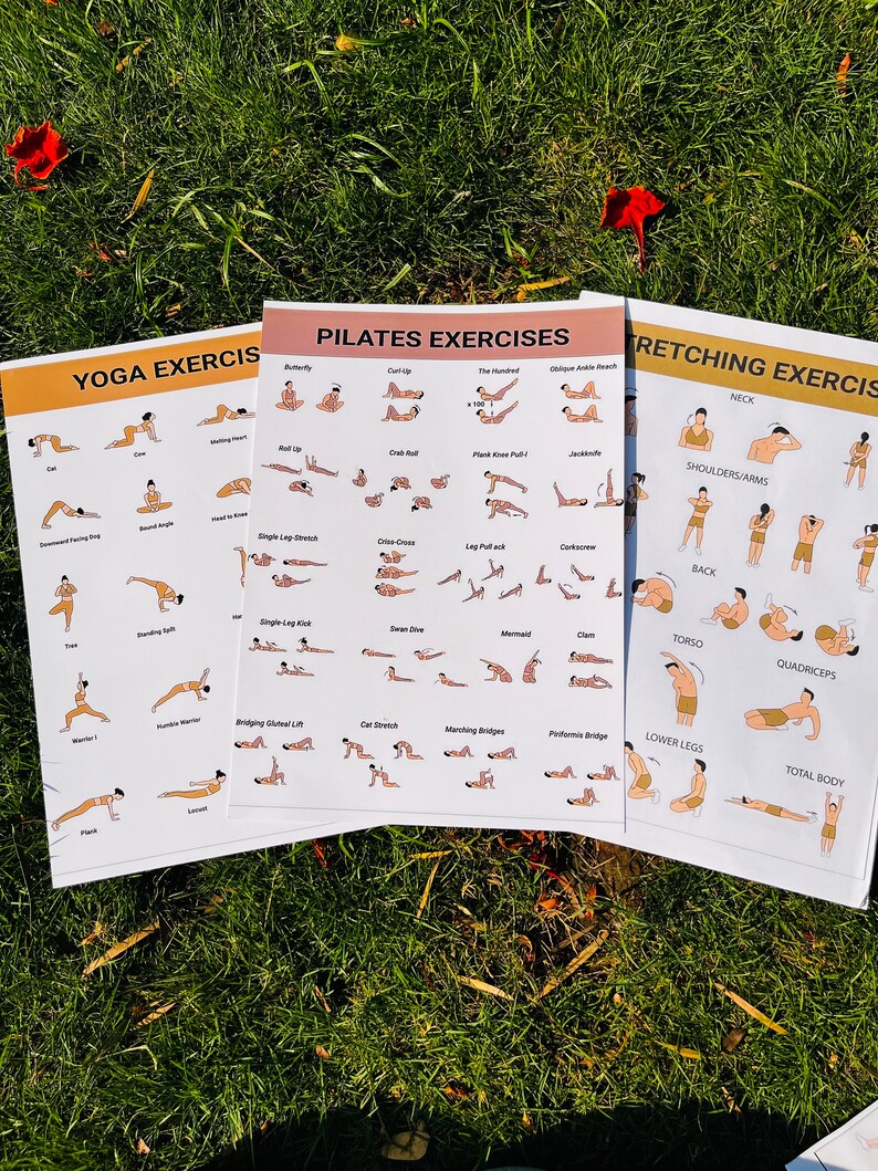 Stretching Exercise Chart: Illustrated Workout Guide (digital Download ...