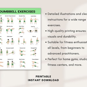 Dumbbell Workout, Dumbbell Workout Chart, Dumbbell Exercises, Dumbbell ...