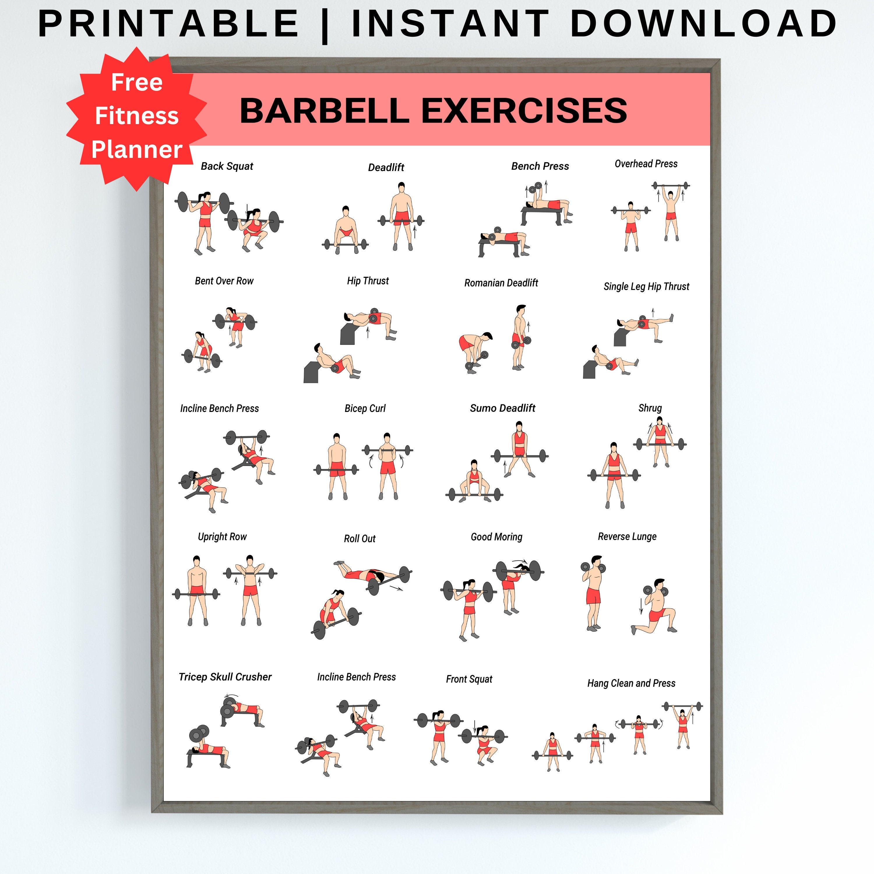 Barbell Workout Barbell Workout Chart Barbell Exercises Barbell