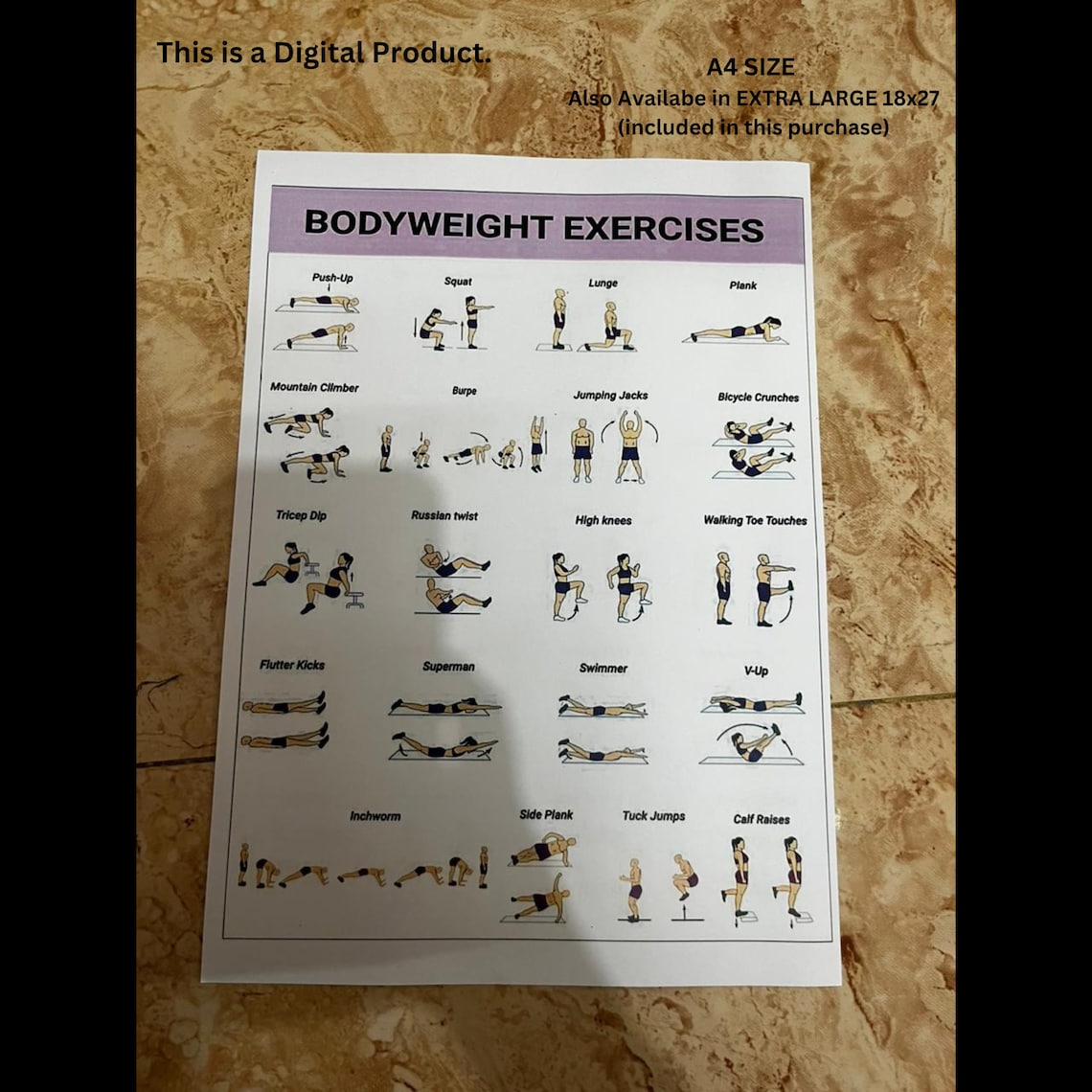 Bodyweight Workout Chart, Bodyweight Exercise Chart, Bodyweight ...