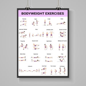 Bodyweight Workout Chart, Bodyweight Exercise Chart, Bodyweight ...