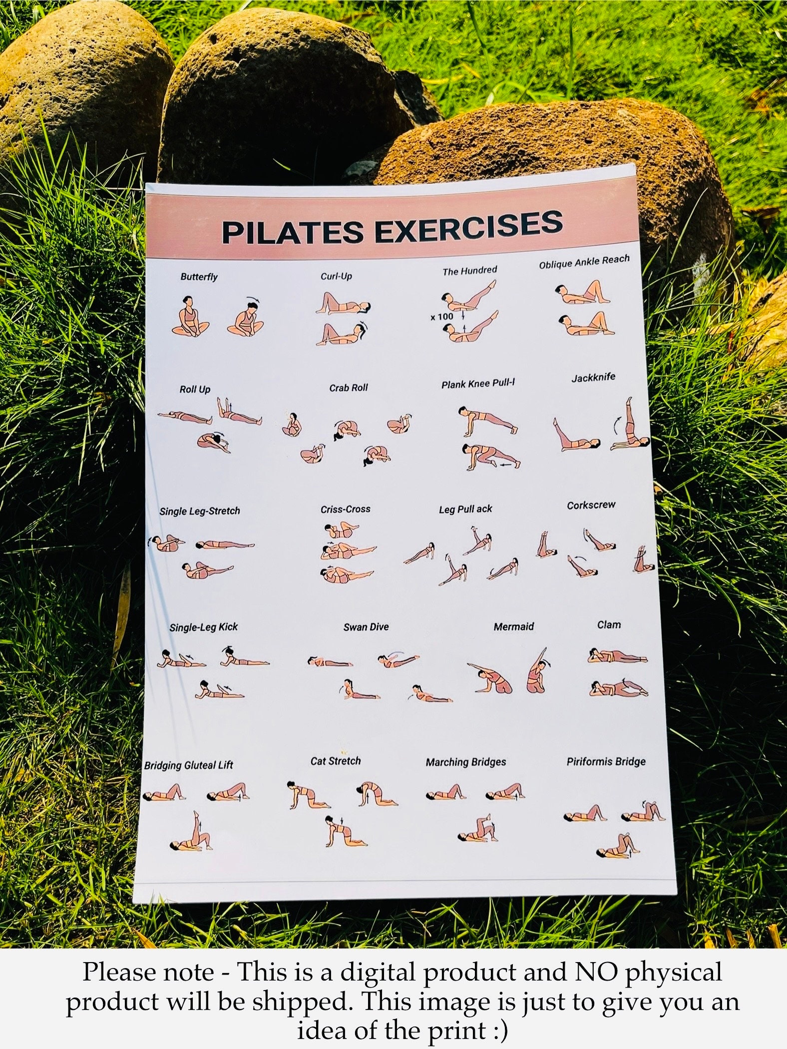 Pilates Poster Digital DOWNLOAD, Pilates Art Downloadable, Pilates ...