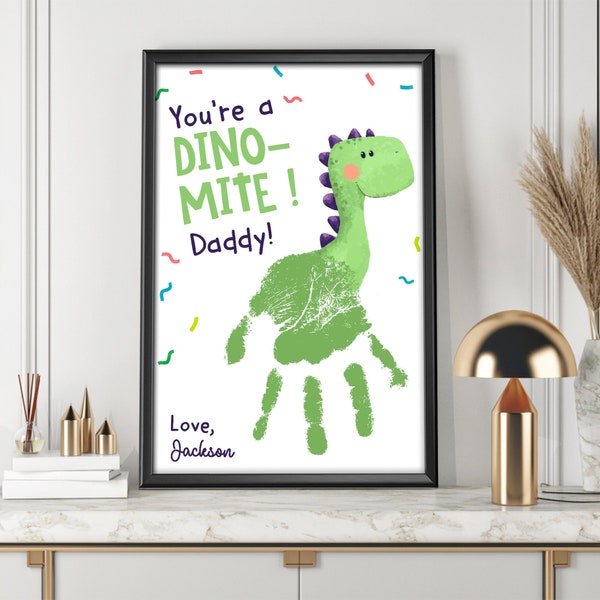 Fathers Day Handprint Printable Dinosaur - Etsy