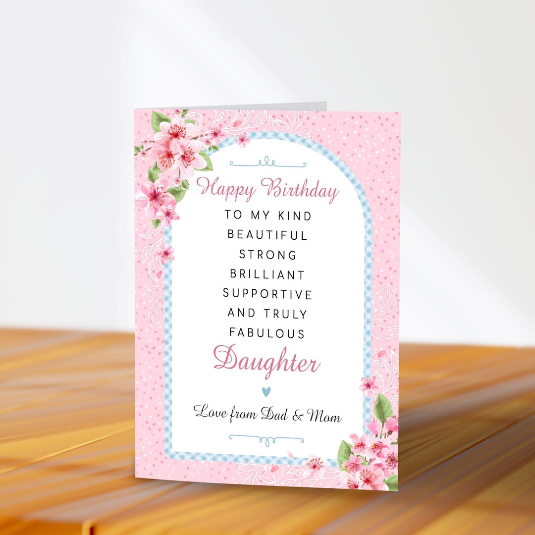Daughter Birthday Card Custom Birthday Card for Daughter - Etsy