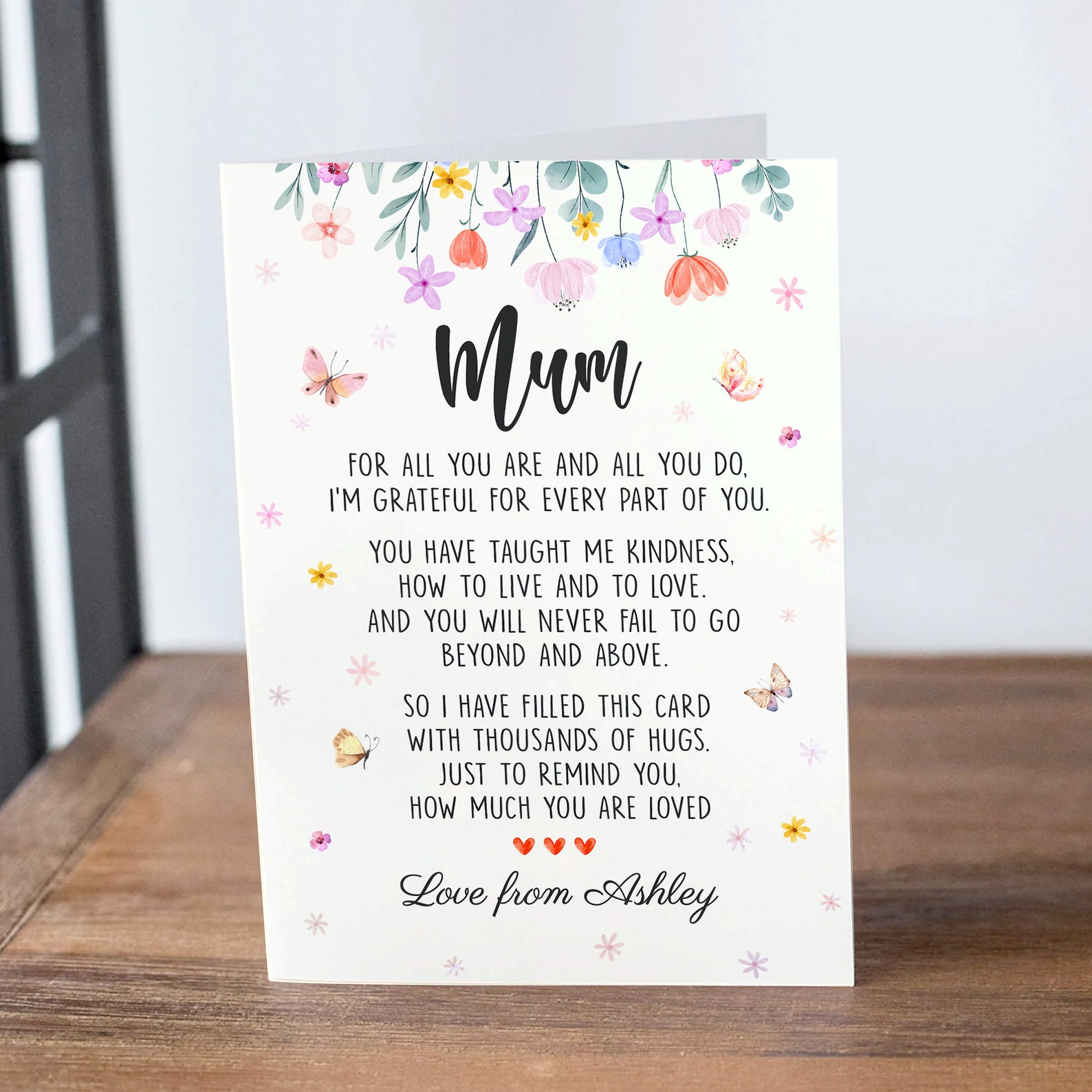 Thank You Mom Card Mothers Day Card For Mom Mummy Etsy