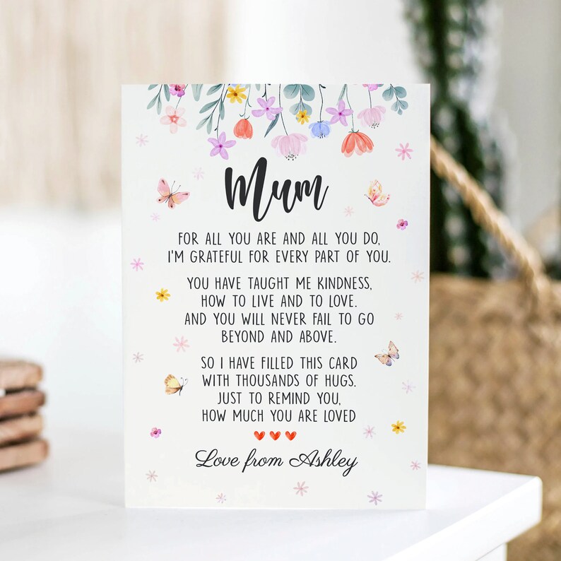 Thank You Mom Card Mother's Day Card for Mom Mummy - Etsy