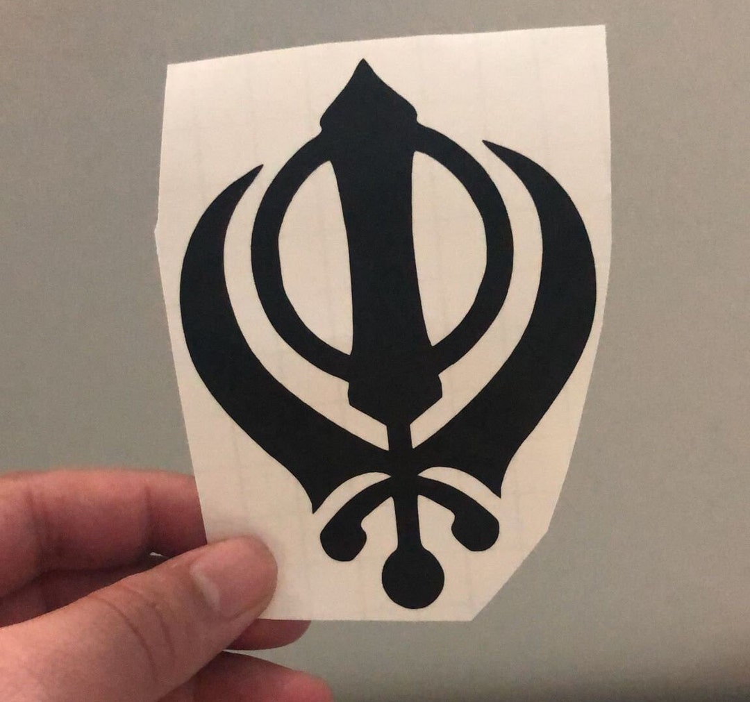 Matte Black Permanent Vinyl Sikh Khanda Sticker for Car, Mug, Window ...