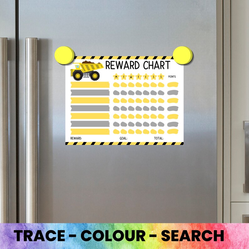 Dump Truck Reward Chart - Daily Chore Chart - Responsibilities Chart ...