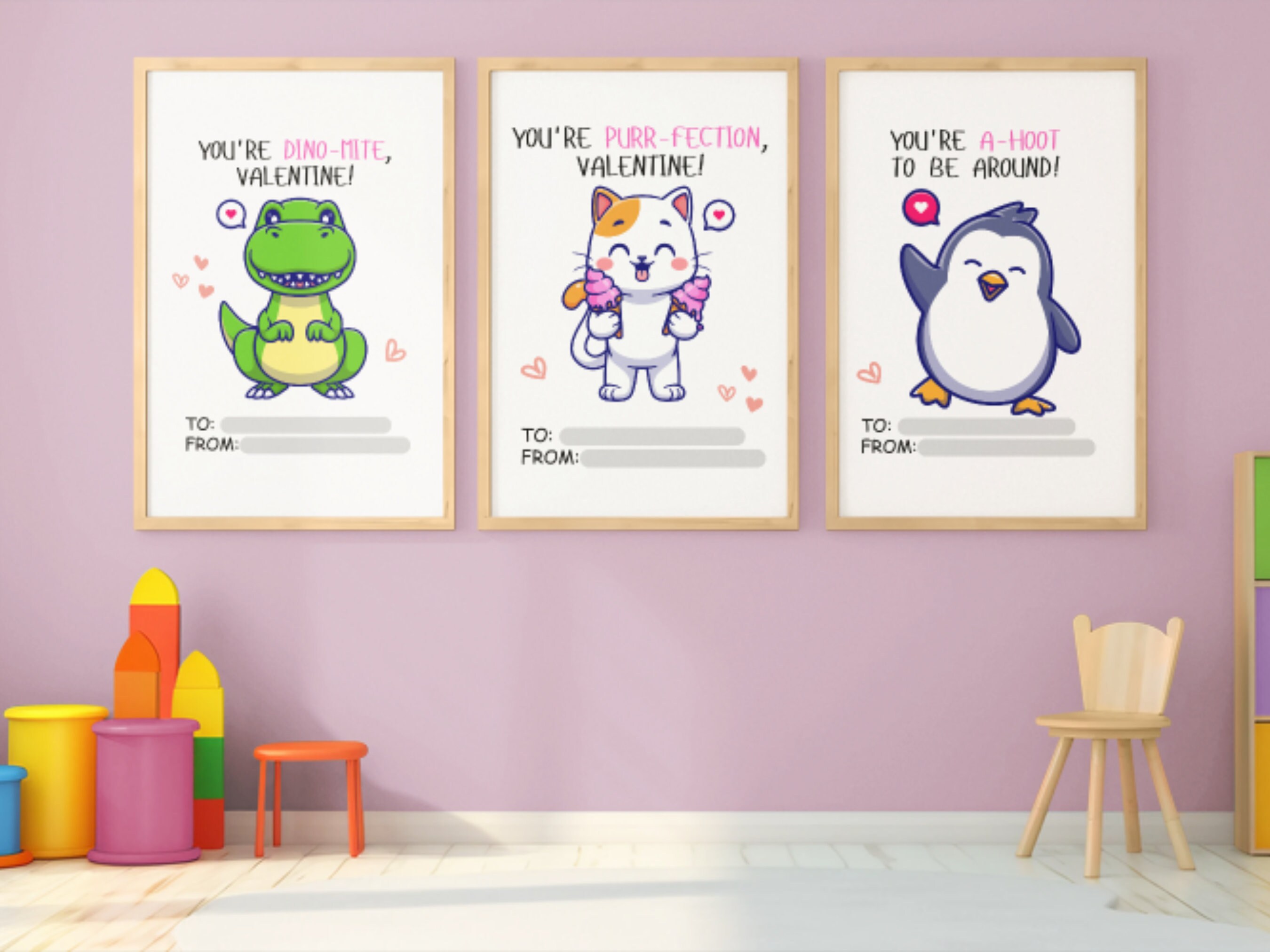 Printable Animal Valentine's Day Cards | Classroom Valentines Day Cards ...