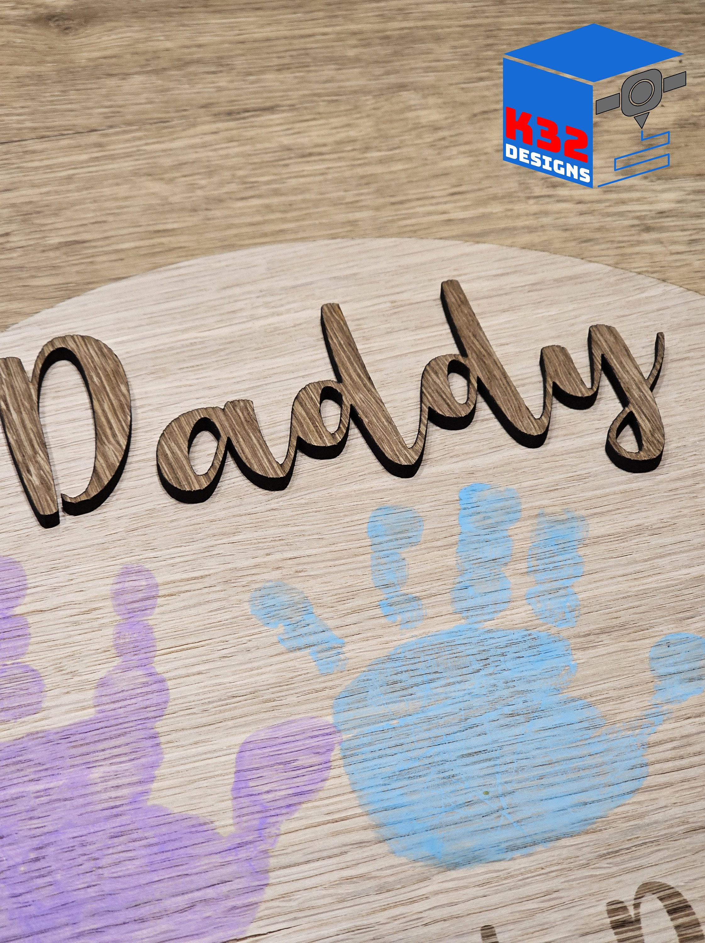 Personalised Hand Print Plaque Daddy Memory Keepsake Gift for Dad ...