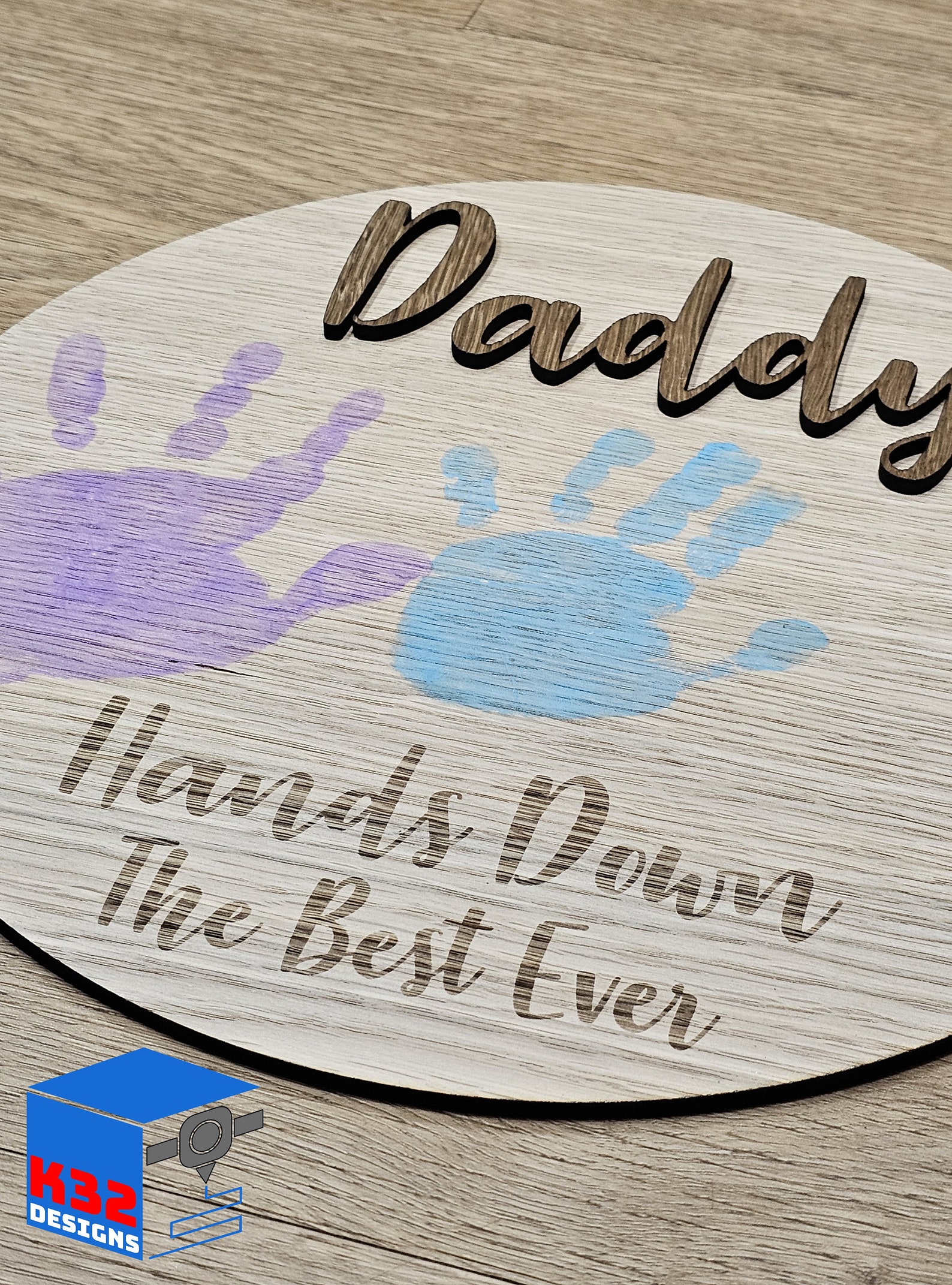 Personalised Hand Print Plaque Daddy Memory Keepsake Gift for Dad ...