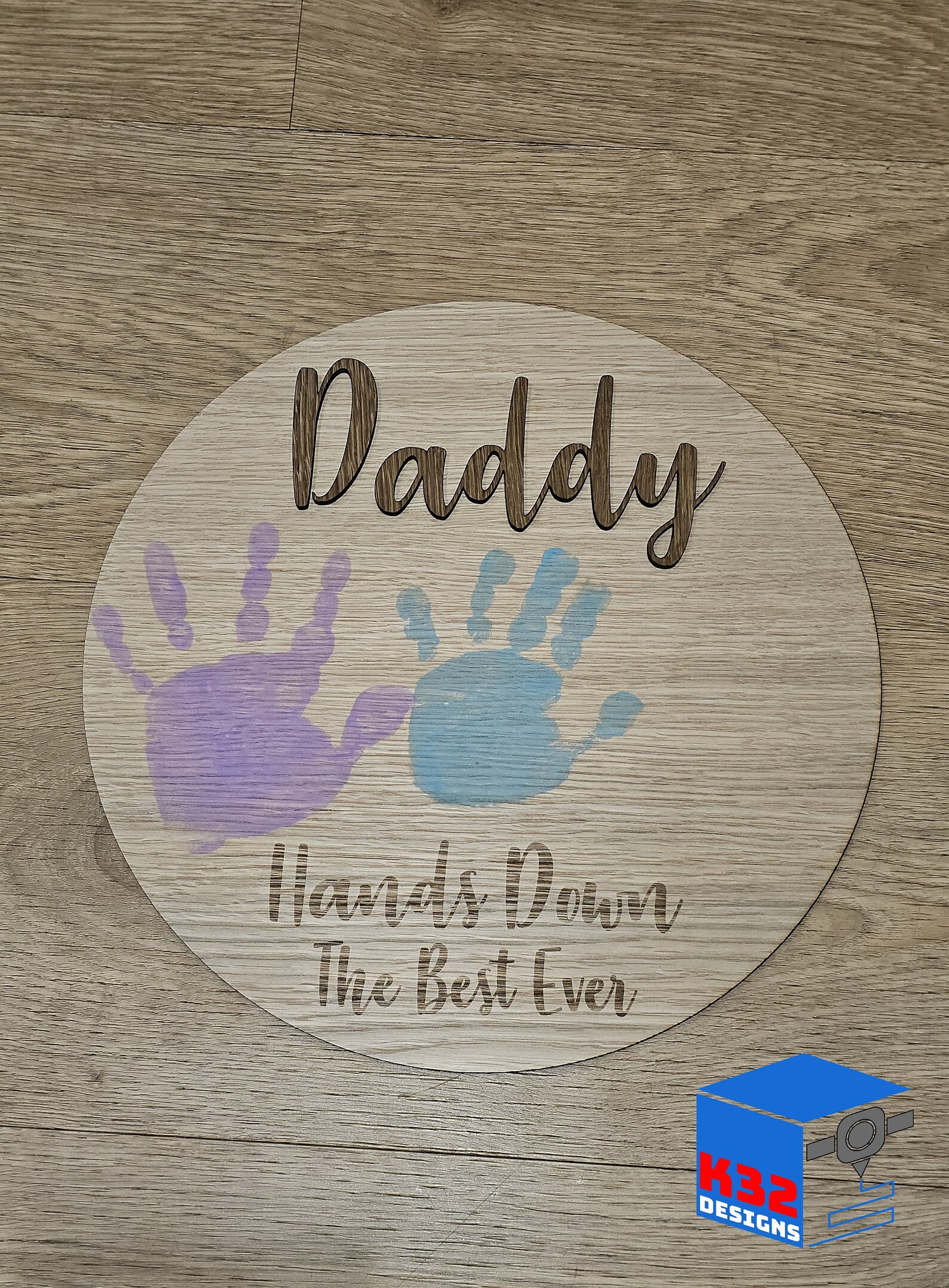 Personalised Hand Print Plaque Daddy Memory Keepsake Gift for Dad ...