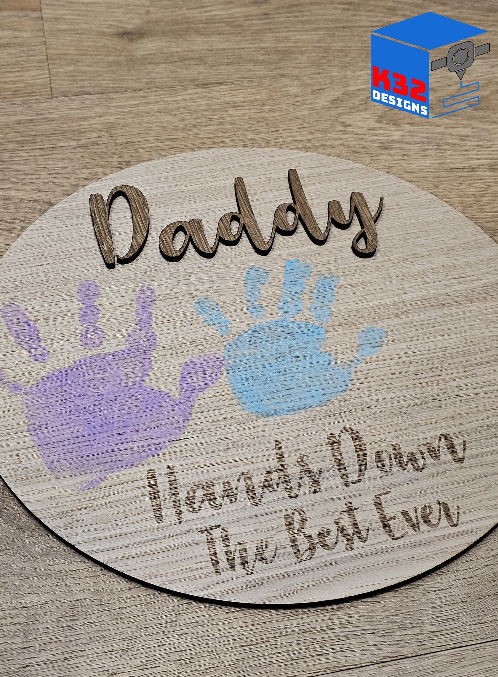 Personalised Hand Print Plaque Daddy Memory Keepsake Gift for Dad ...