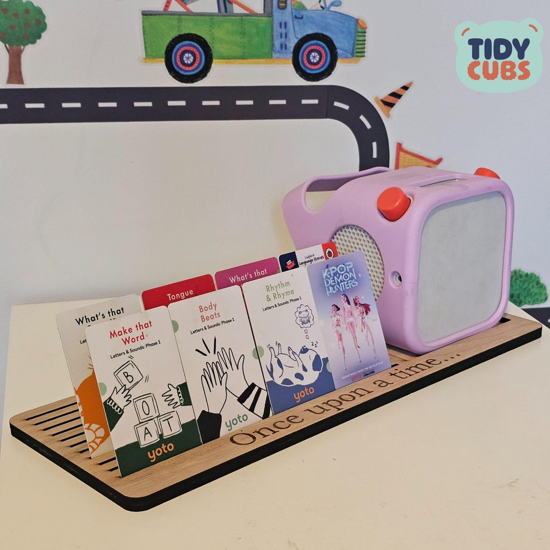 Wooden Yoto Player and Audio Card Storage Board Personalized Holder ...