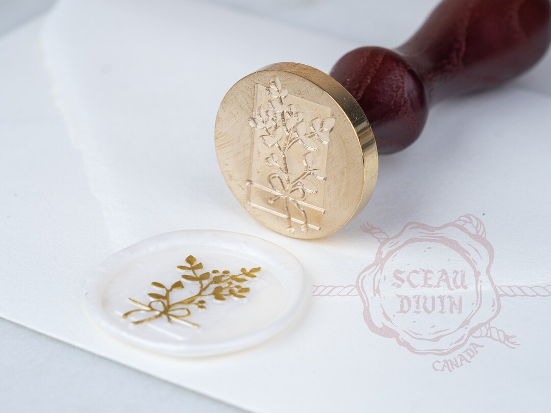 Foliage Wax Seal Stamp • Wedding Invitation • Gift • Wood • Wax Melts ...