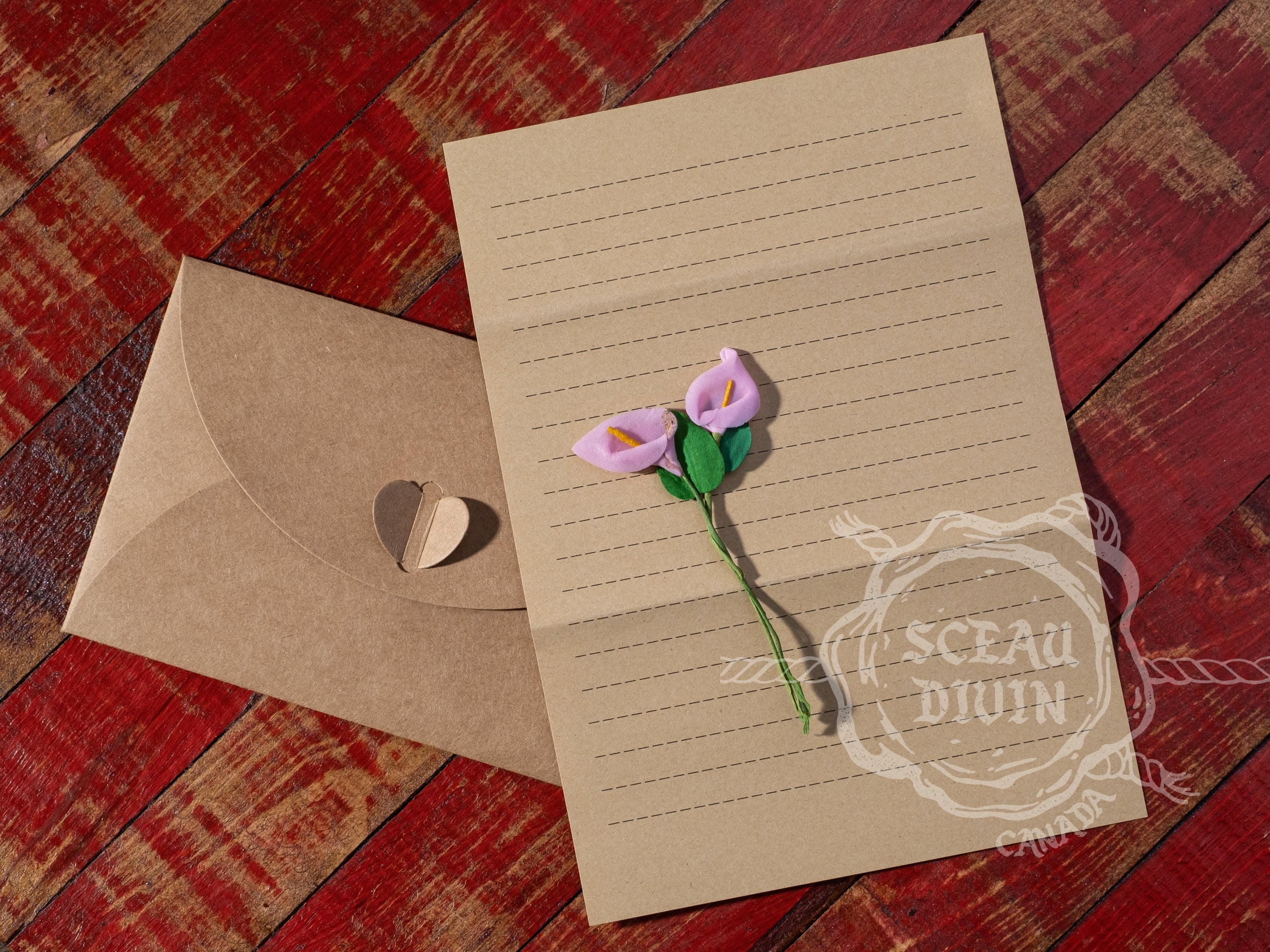 Mini Floral Kraft Paper Stationery Set Cottagecore - Etsy