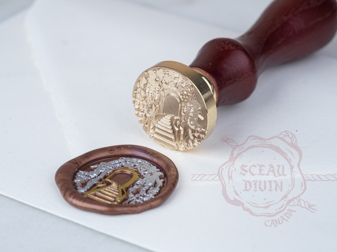 Flower Arched Door Wax Seal Stamp • Weddinng • Vintage • Sticker • Wood ...