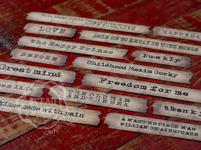 Book Quote Stickers • Junk Journal • Journal • Memo • Sticker Pack ...