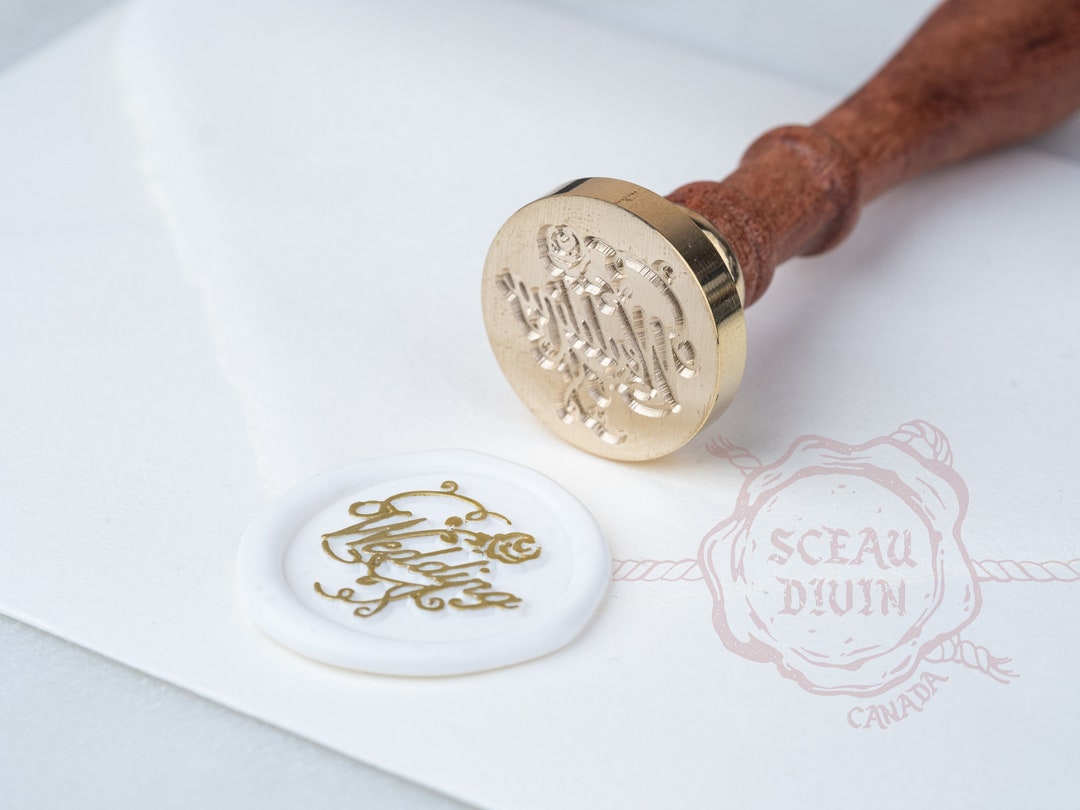 Wedding Invitation Seal Stamp • Wedding • Journal • Wood • Wax Melts ...