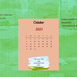 Printable 2023 Calendar With Beutiful Colors and Motivational Quotes to ...