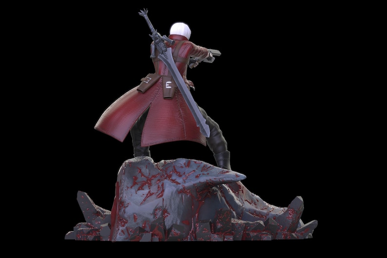 Dante DMC3 Statue – Cerberus Base, Ebony & Ivory, Rebellion Sword (STL ...