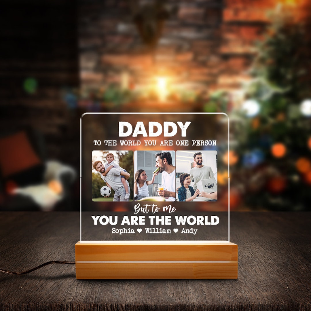 Personalized Photo Father's Day Night Light, Custom Love You Dad Night ...