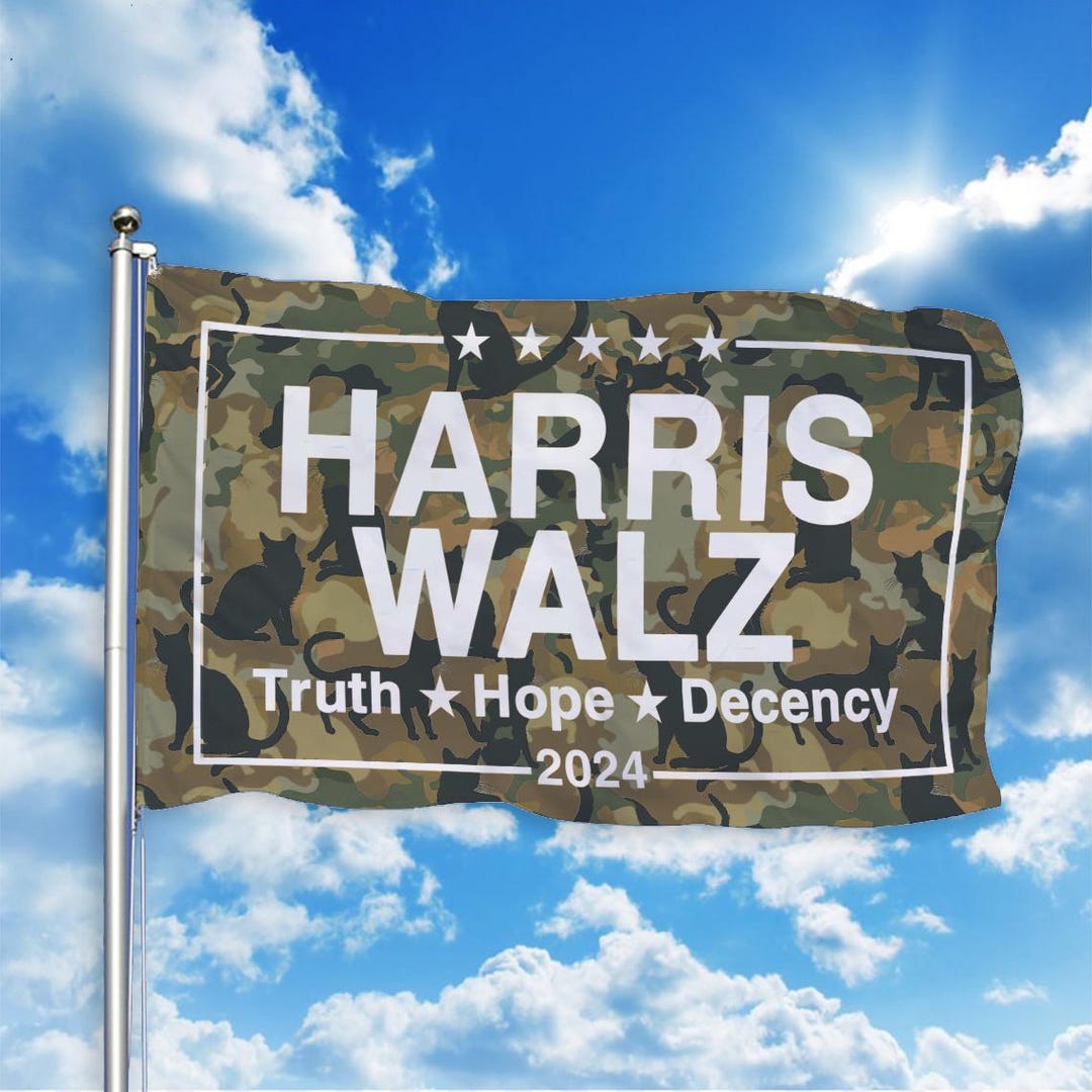 Harris Walz Truth Hope Decency Flag, Kamala Harris Tim Walz for 2024 ...