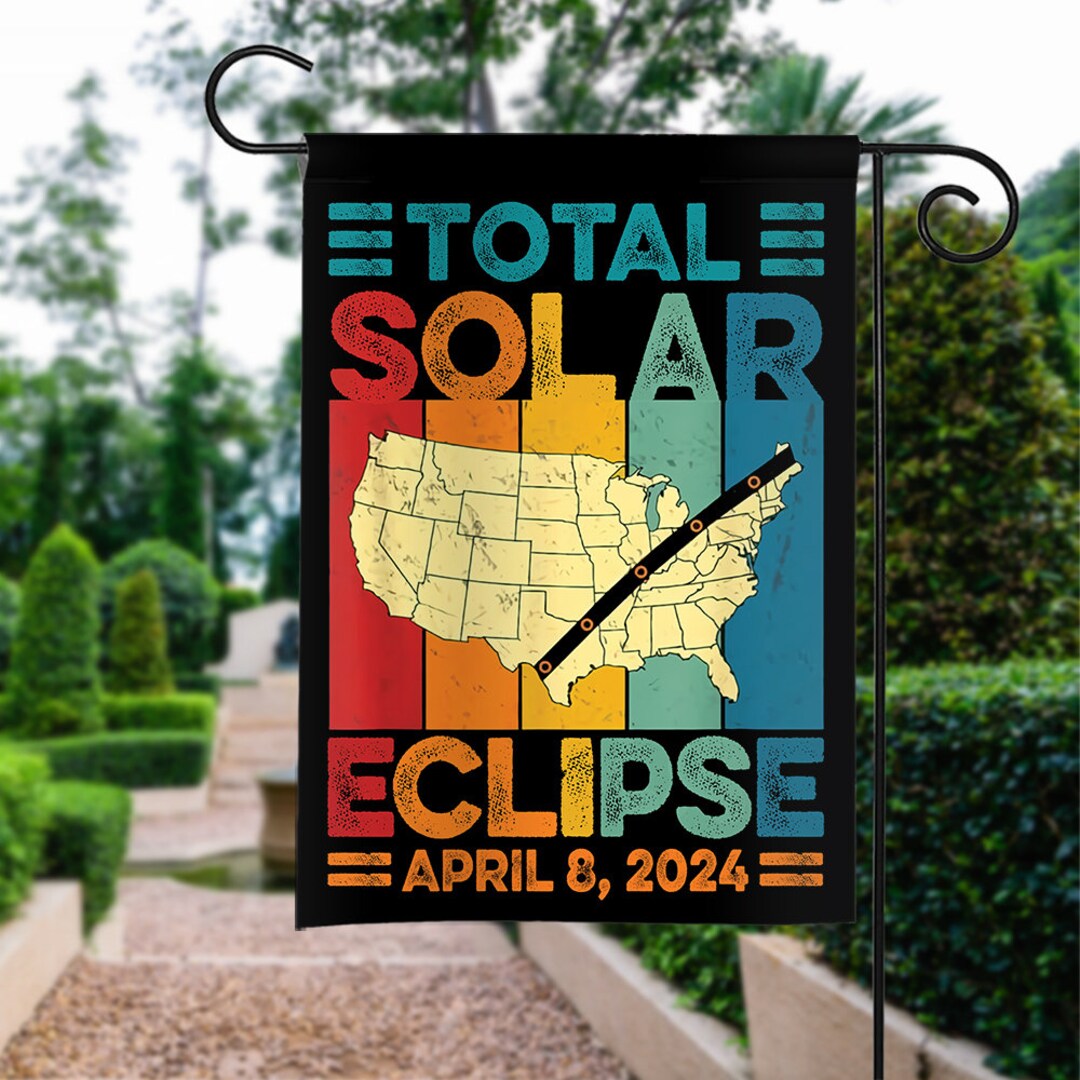 Total Solar Eclipse April 8th 2024 Flag, Total Solar Eclipse Double ...
