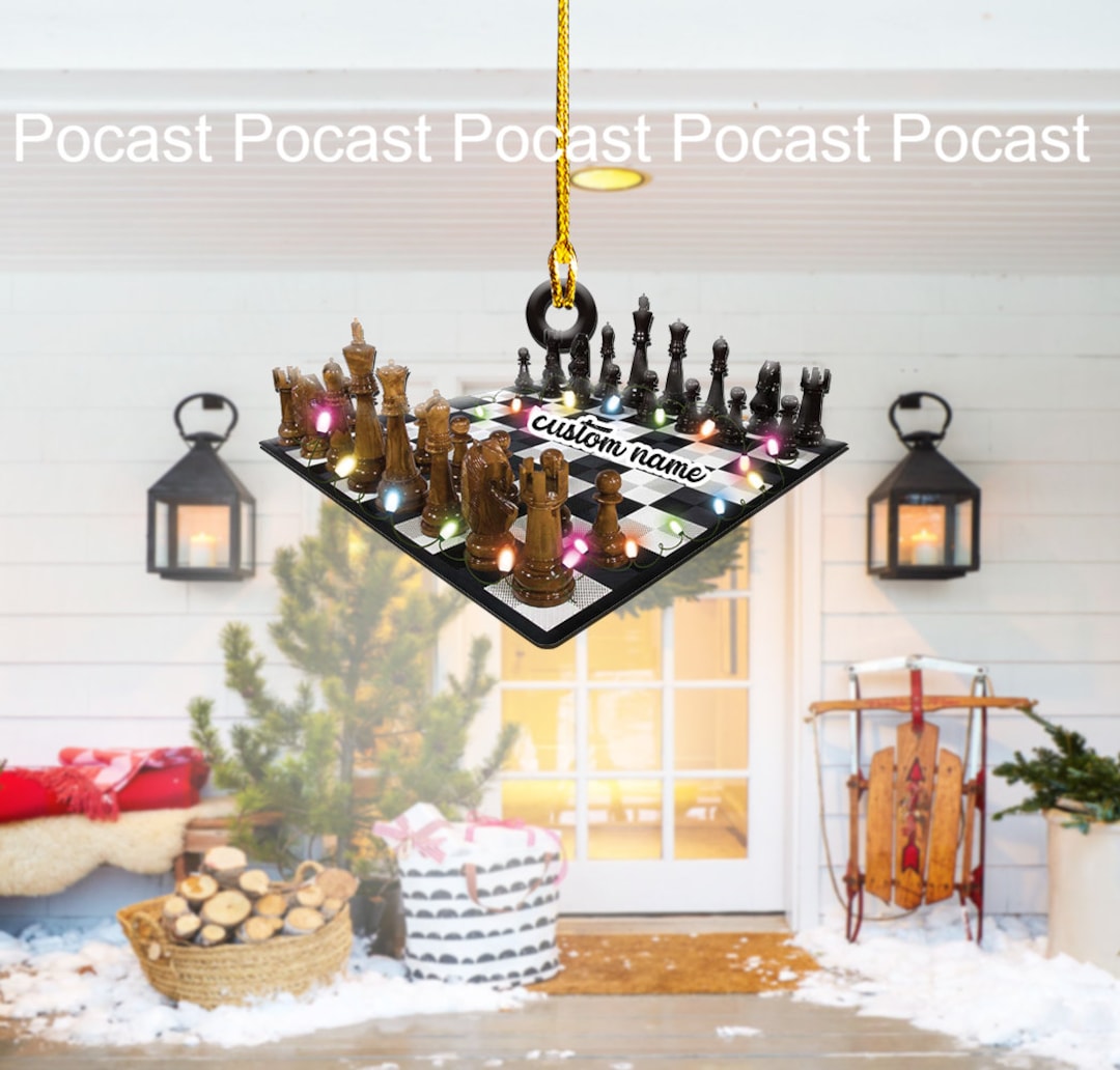 Chessboard Christmas Ornament, Chess Player Christmas Ornament ...
