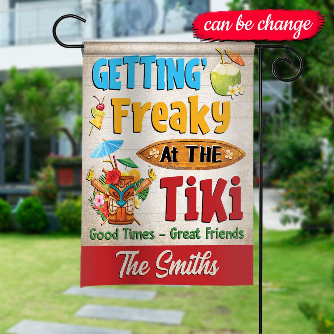 Personalized Tiki Bar Flag, Custom Backyard Bar Flag, Funny Getting ...