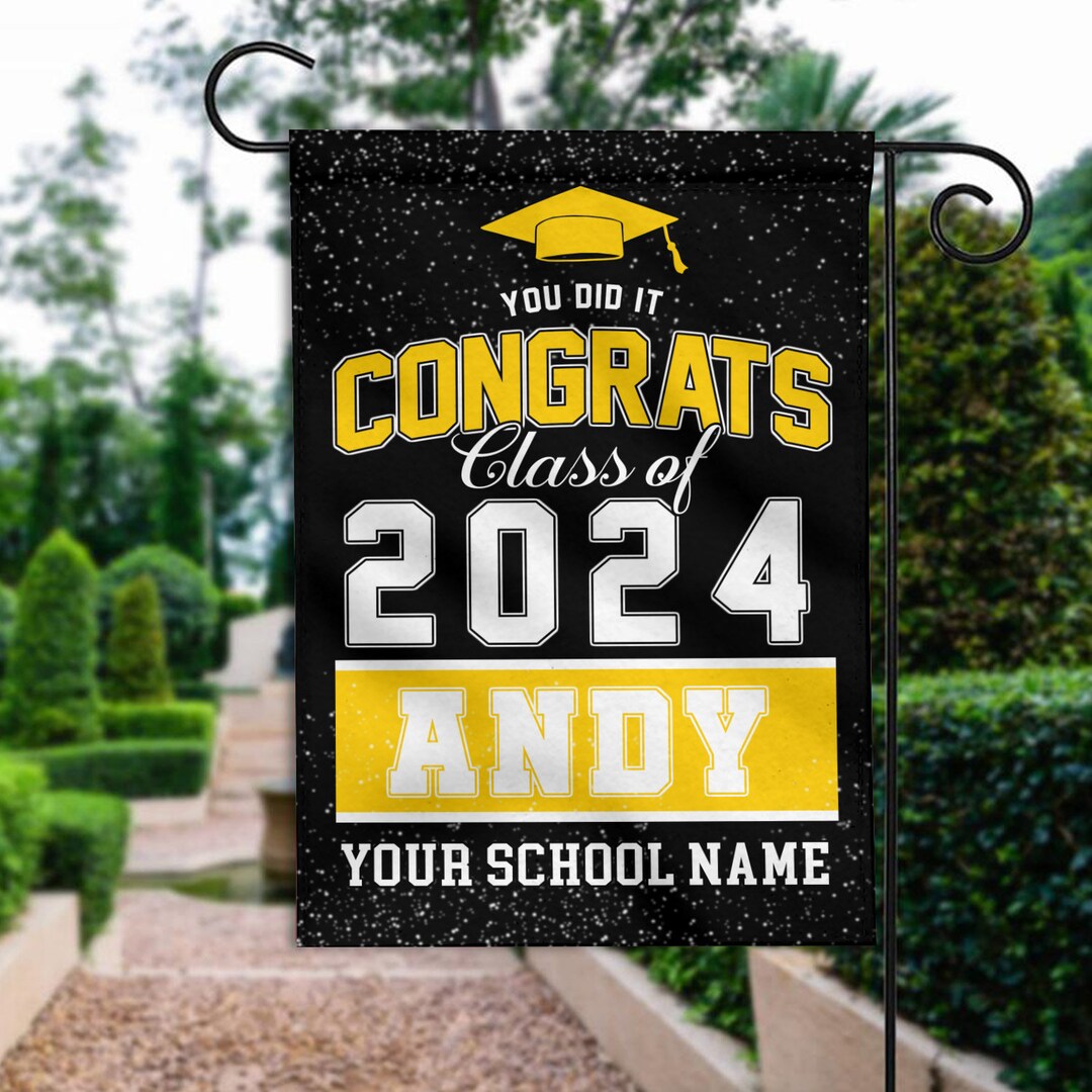 Personalized Graduation 2024 Flag, Custom College Flag, Class of 2024 ...